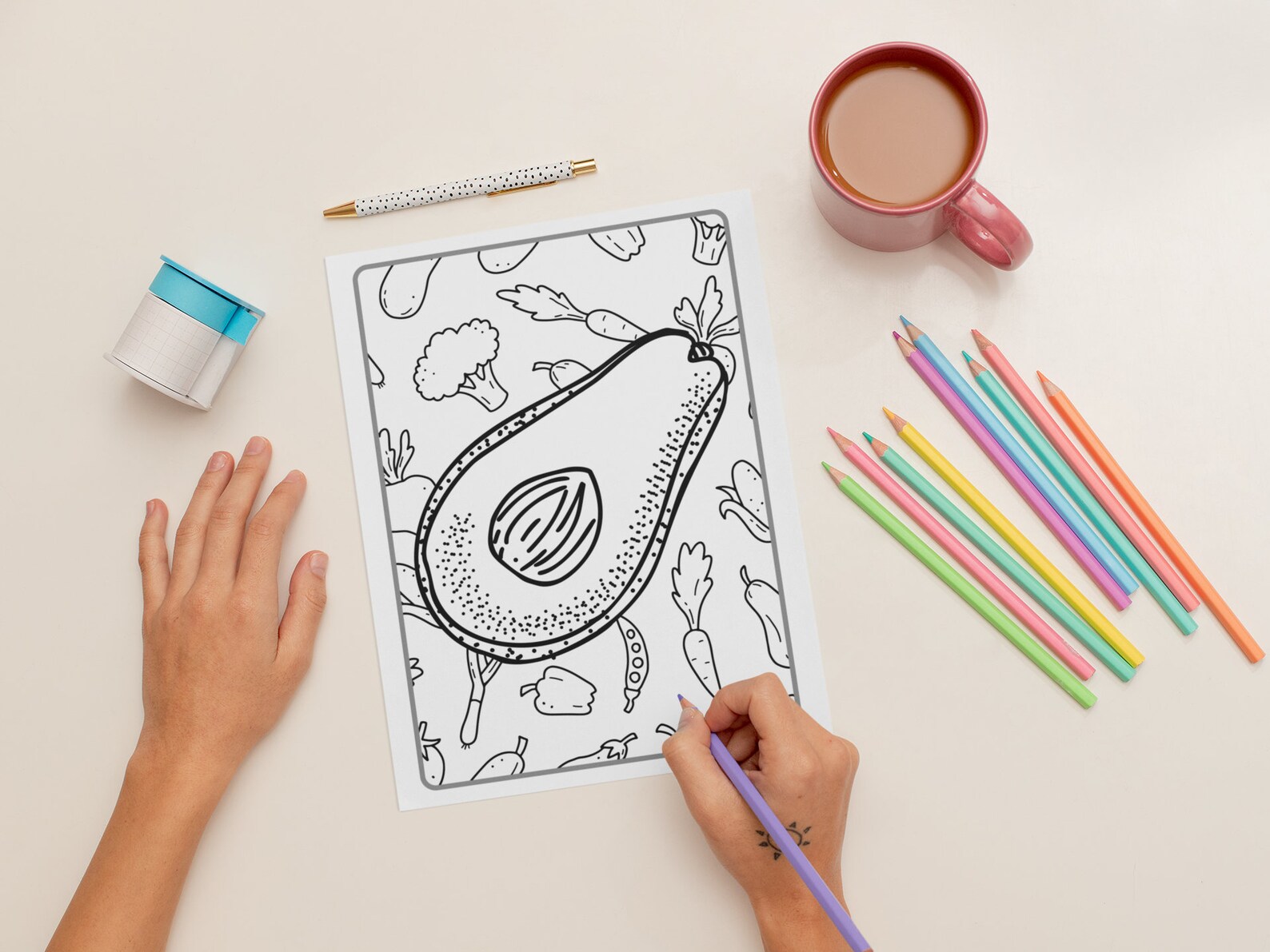 60 Fruits and Vegetables Coloring Pages INSTANT DOWNLOAD Color Fruit ...