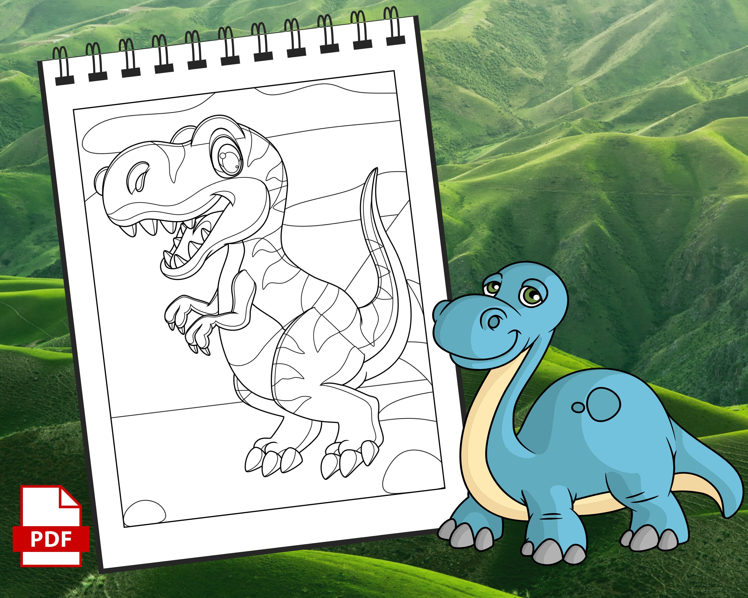 20 Dinosaur Coloring Pages | INSTANT DOWNLOAD | Dinosaur Coloring Book ...