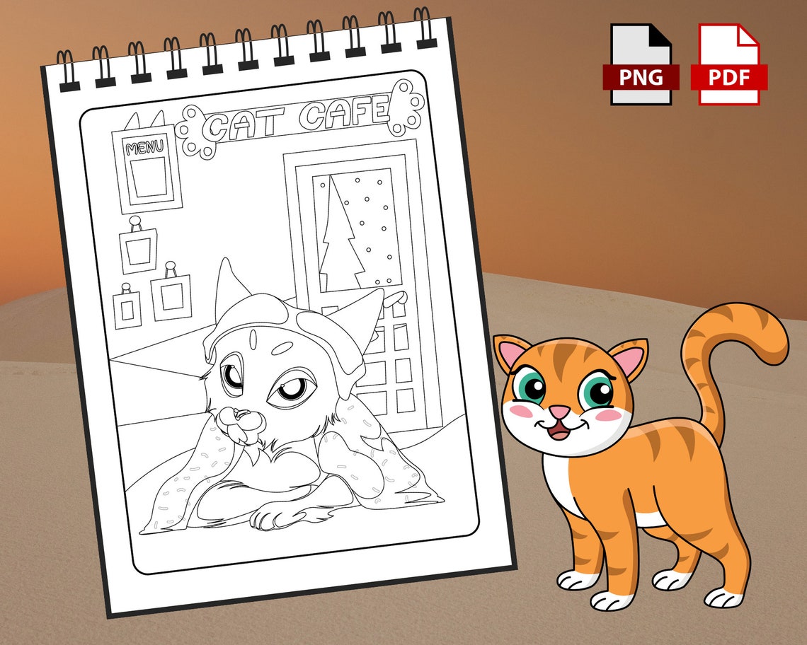 Adorable Cats Coloring Pages for Kids 10 Printable Pages | Etsy