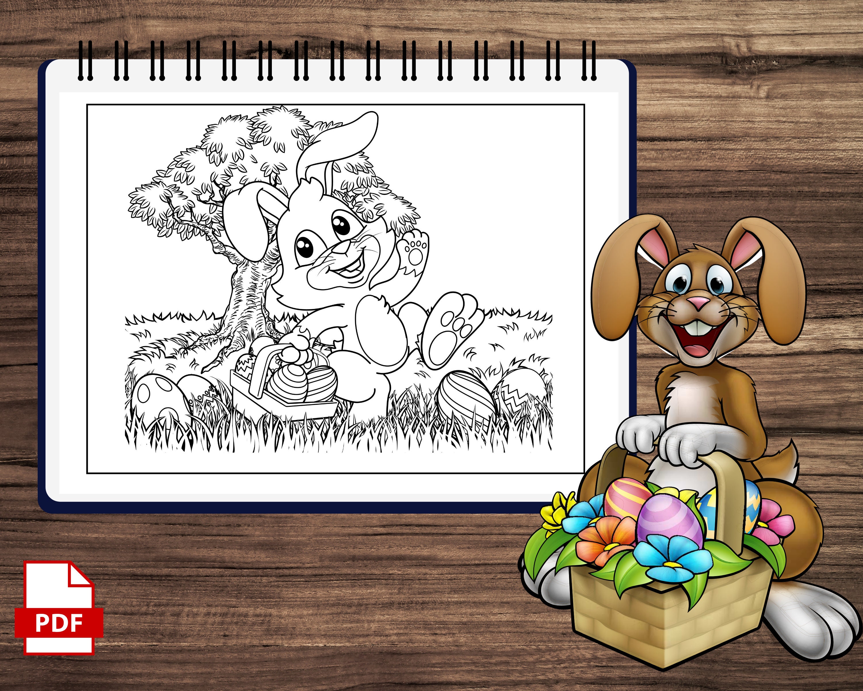 Easter Coloring Pages | 20 PAGES | Digital Download | Easter Bunnies ...