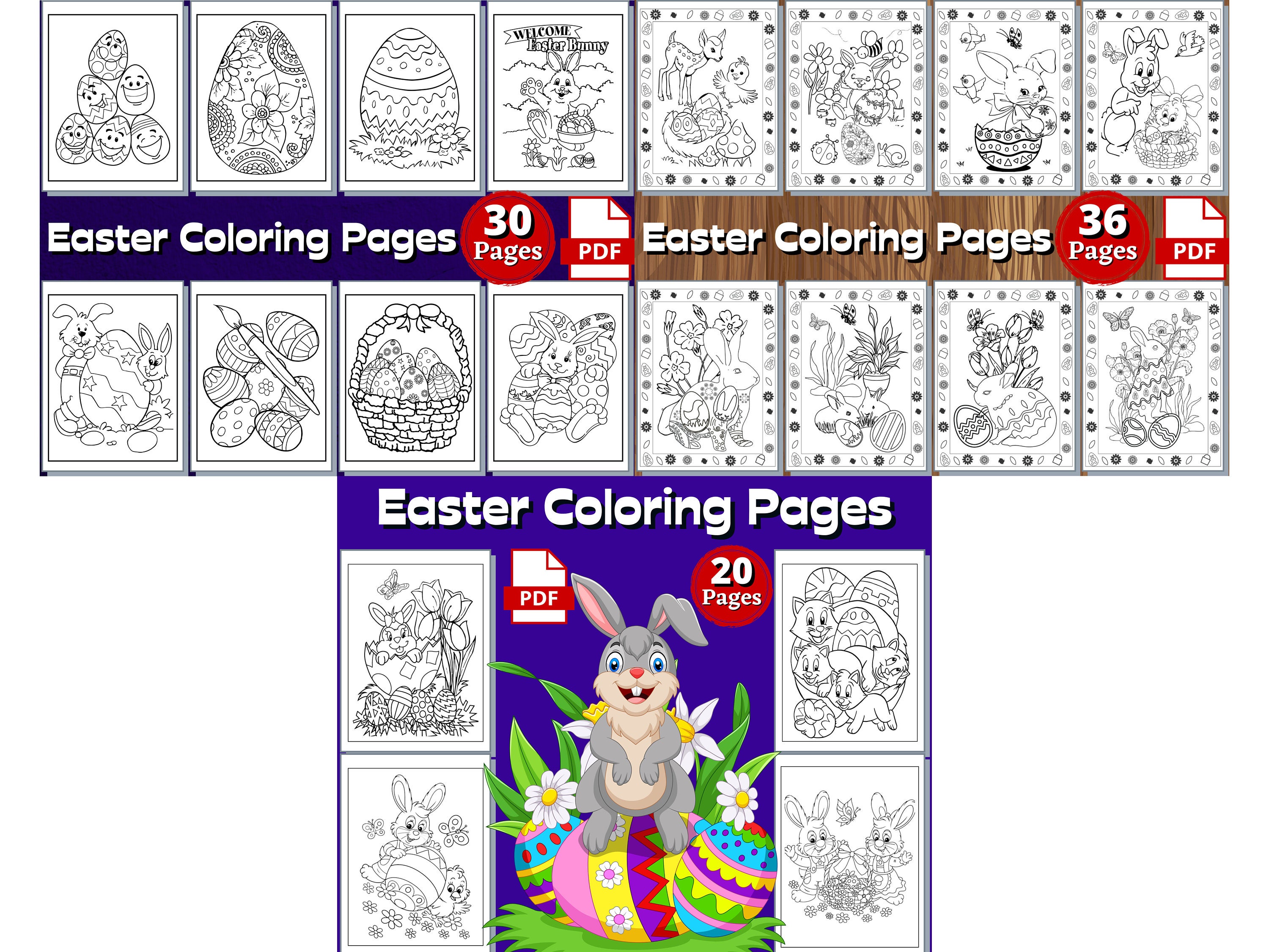 BUNDLE 200+printable Easter Coloring Pages for Kids | Easter Coloring ...