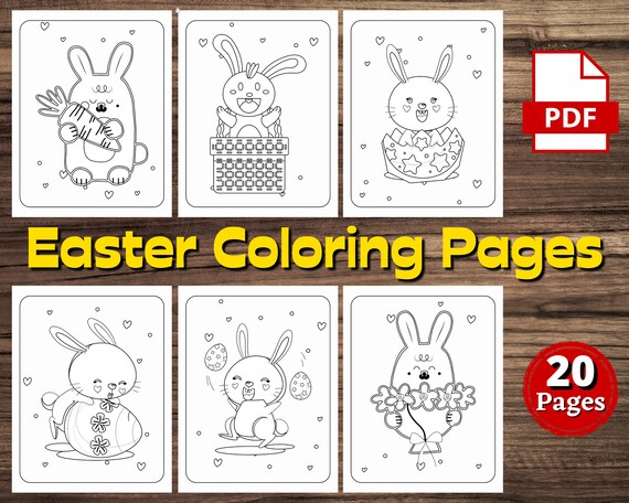 Easter Coloring Pages 20 PAGES Digital Download Easter - Etsy
