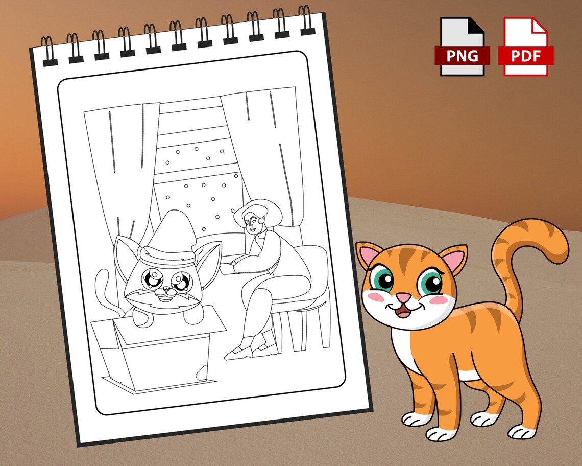 Adorable Cats Coloring Pages for Kids 10 Printable Pages | Etsy