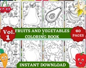 60 Fruits and Vegetables Coloring Pages INSTANT DOWNLOAD - Etsy