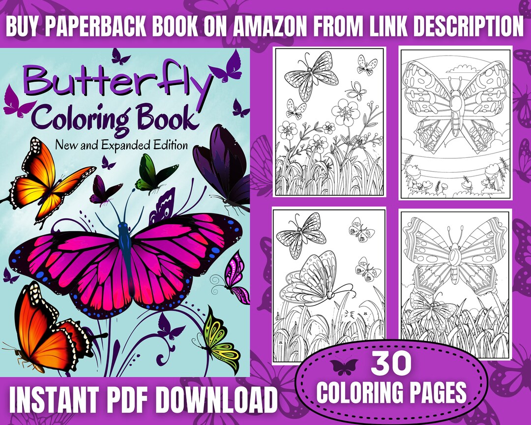 Butterfly Coloring Pages | 30 Printable Butterfly and Flower Coloring ...