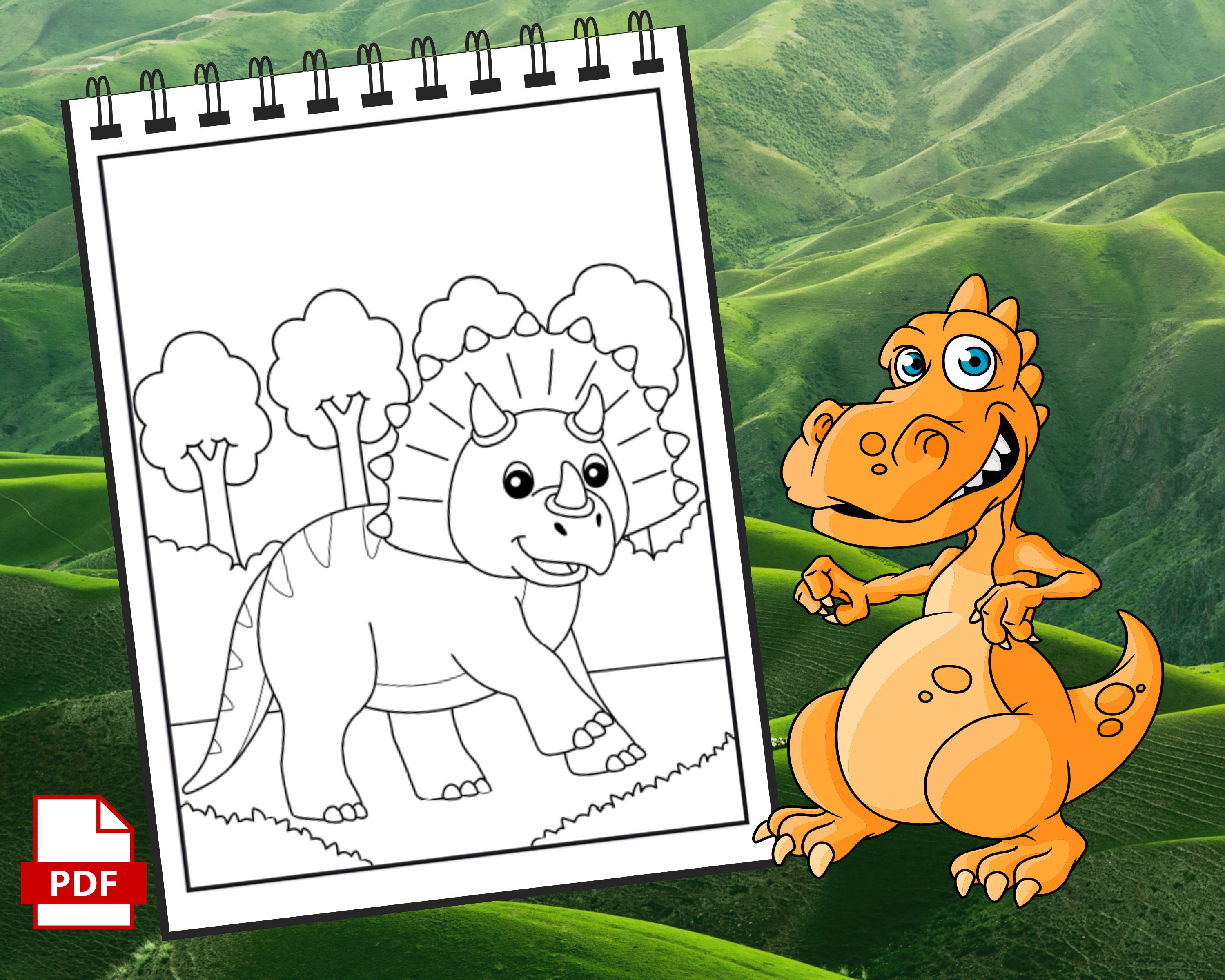 26 Dinosaur Coloring Pages | INSTANT DOWNLOAD | Dinosaur Coloring Book ...