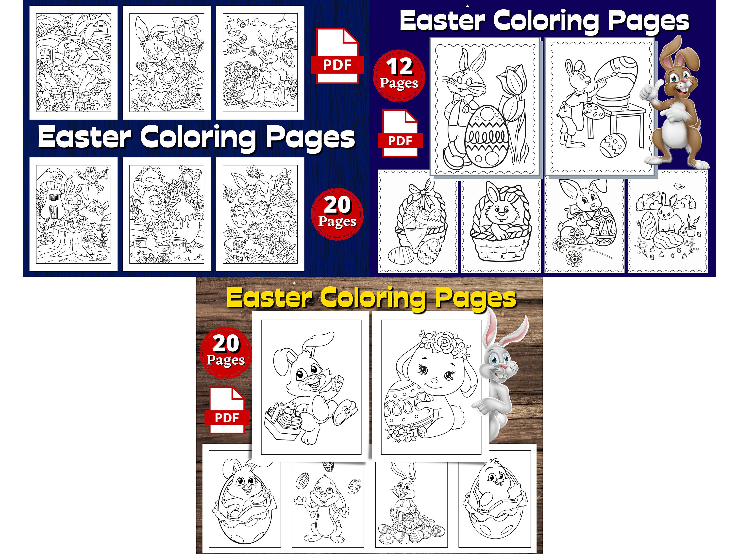 BUNDLE 200+printable Easter Coloring Pages for Kids | Easter Coloring ...