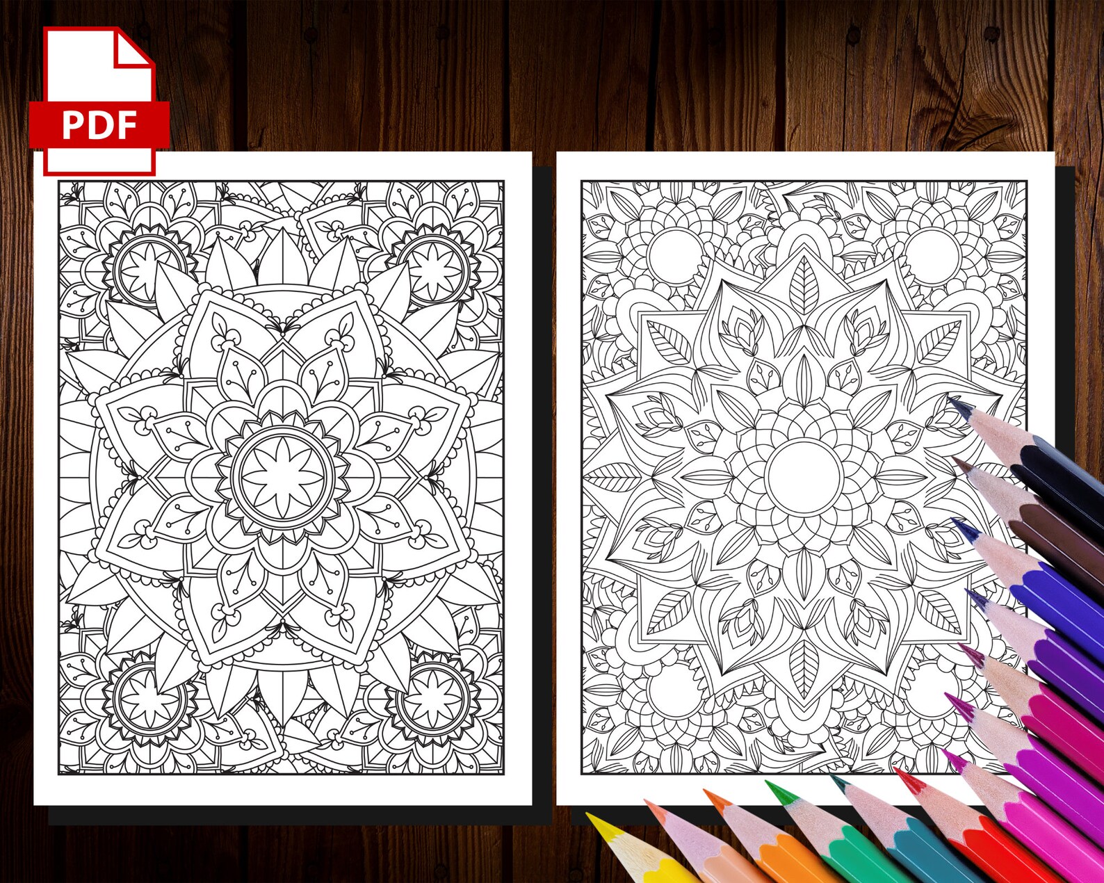50 Relaxing Mandala Coloring Pages Printable Mandala - Etsy