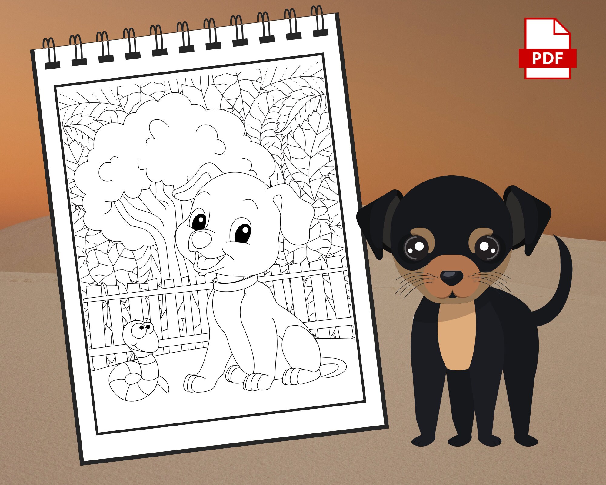 10 Adorable Dogs Printable Coloring Pages for Kids INSTANT DOWNLOAD ...