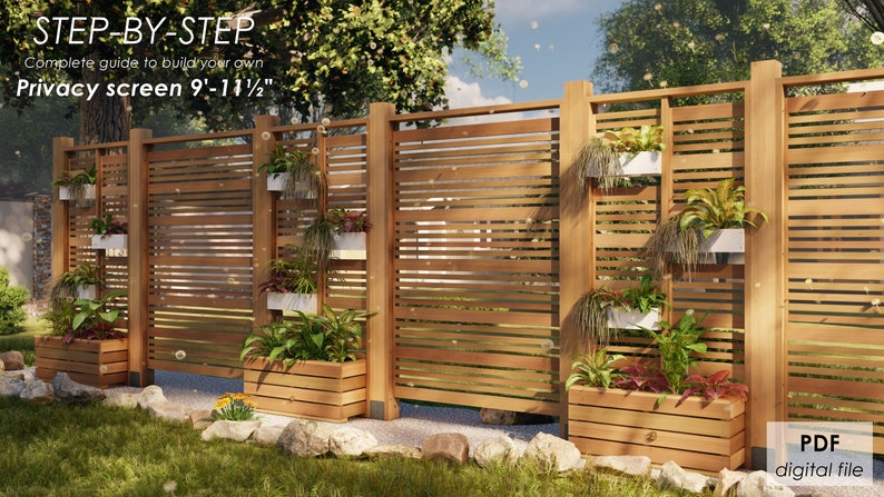 Privacy Screen With Planters 9'-11 1/2", a Step-by-step Guide in Pdf ...