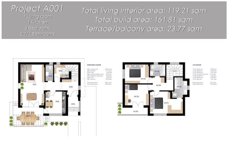 Architecture House Plans, Concrete and Masonry Structure, Metric ...