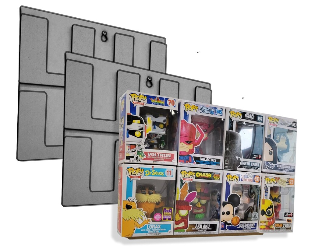 Wall Display for 8 Funko Pop in Box or Funko Pin, Floating Stand Ready ...