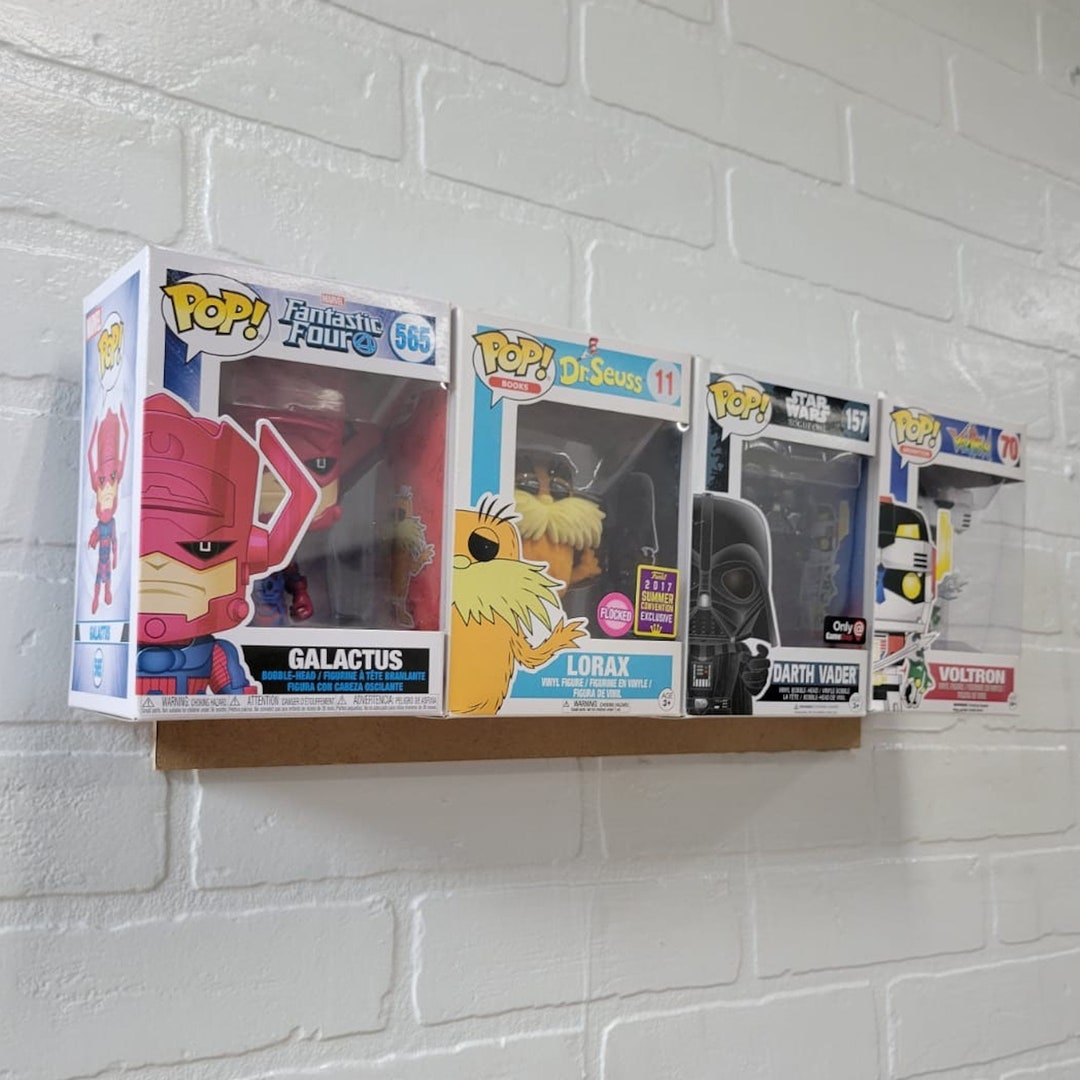 Wall Display for 4 Funko Pop or Funko Pin in Box, Floating Stand Ready ...