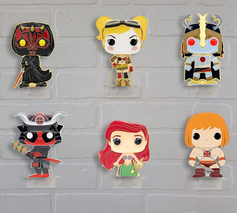 6 Pack Mini Shelves, for Funko Pop, Pins, Can Use Tape or Screws NO ...