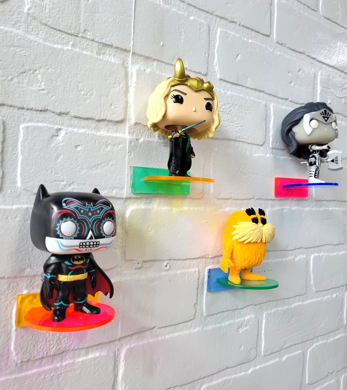 12 Pack Shelves for Unboxed Funko Pop Floating Stands Neon Colors Mix ...
