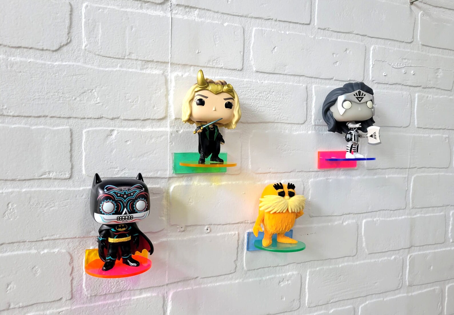 12 Pack Shelves for Unboxed Funko Pop Floating Stands Neon Colors Mix ...
