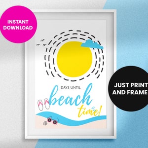 Printable Beach Vacation Countdown Instant Download Holiday Countdown ...