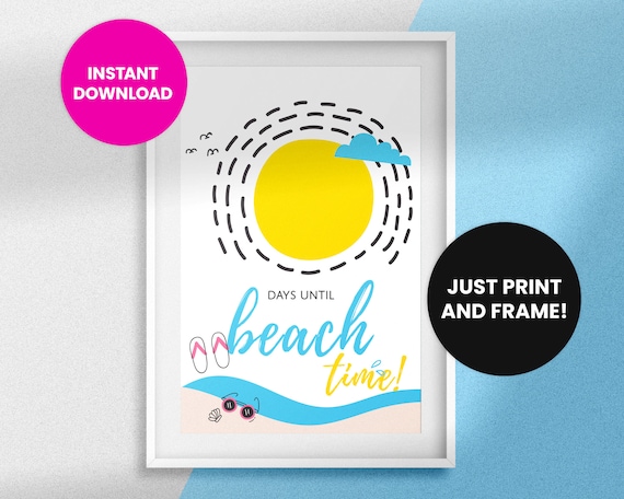 Printable Beach Vacation Countdown Instant Download | Etsy