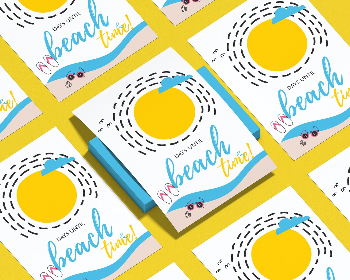 Printable Beach Vacation Countdown Instant Download Holiday Countdown ...