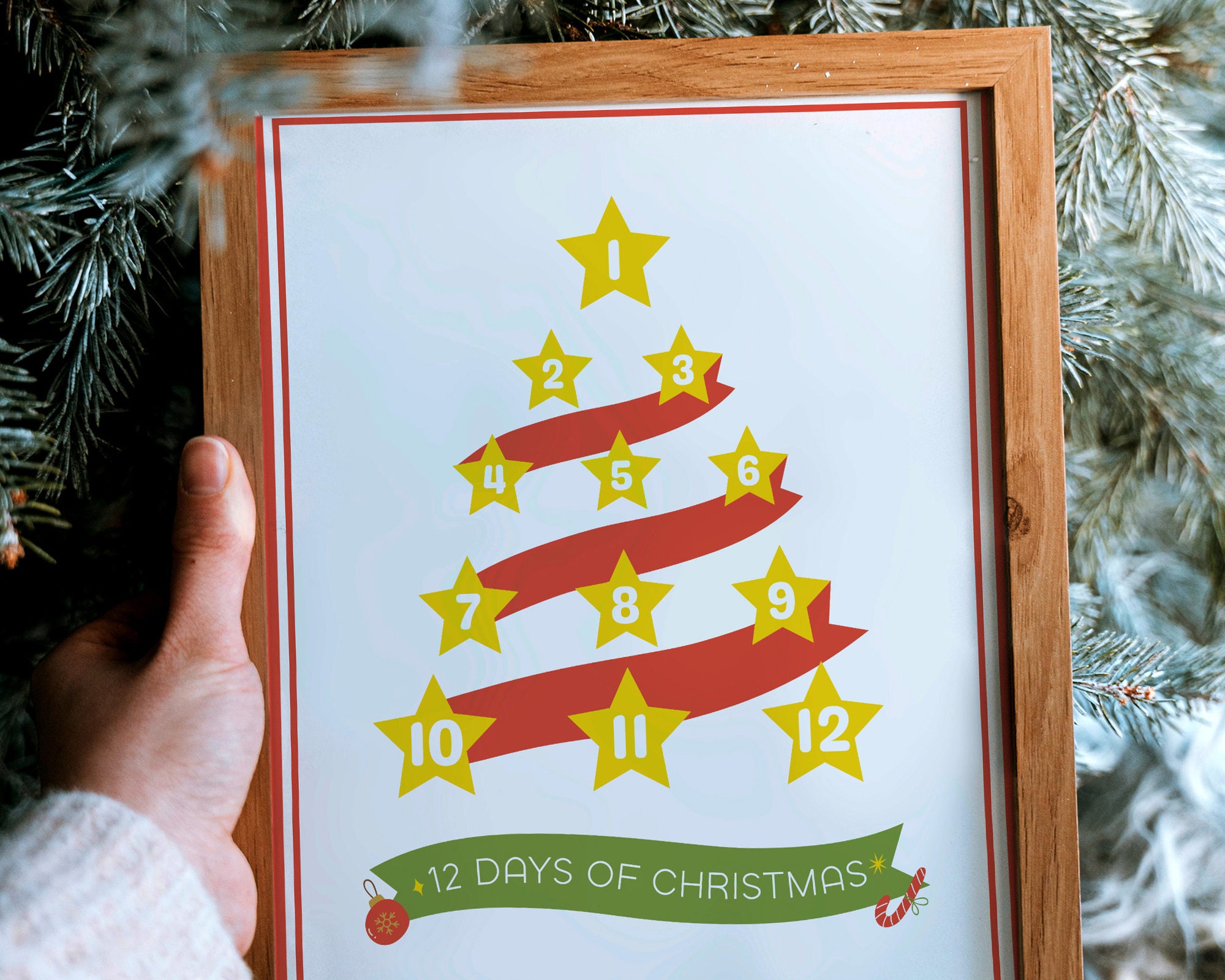 12 Days of Christmas Countdown Printable Instant Download Days Until ...