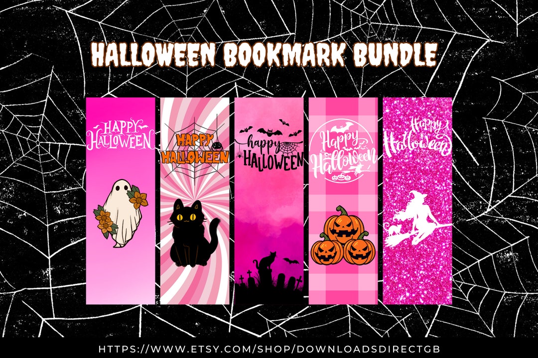 HALLOWEEN BOOKMARK BUNDLE, Printable Bookmark Set, Halloween Bookmark ...