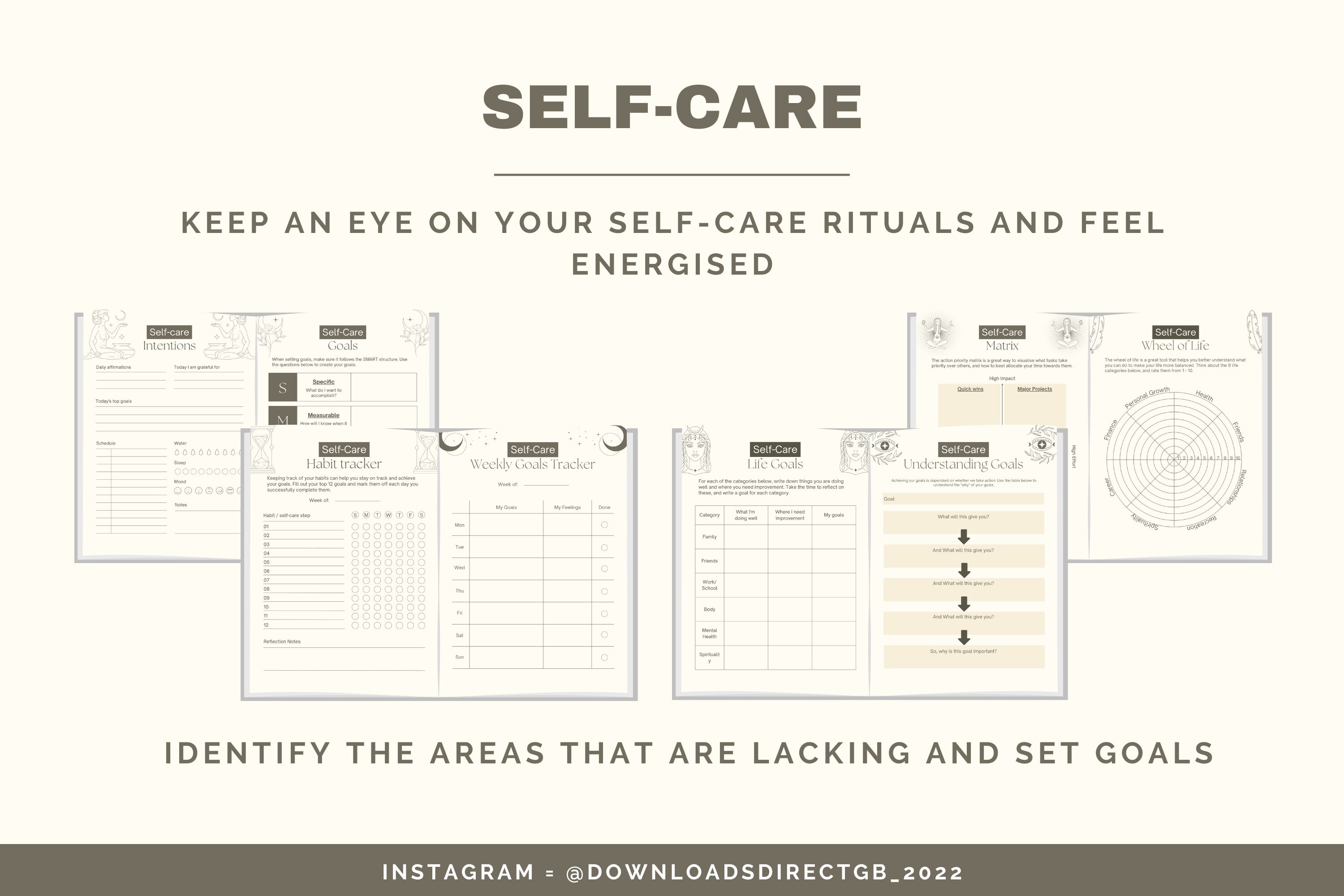 SELF-CARE WORKBOOKS, Mental Health and Wellbeing Printable Booklet ...
