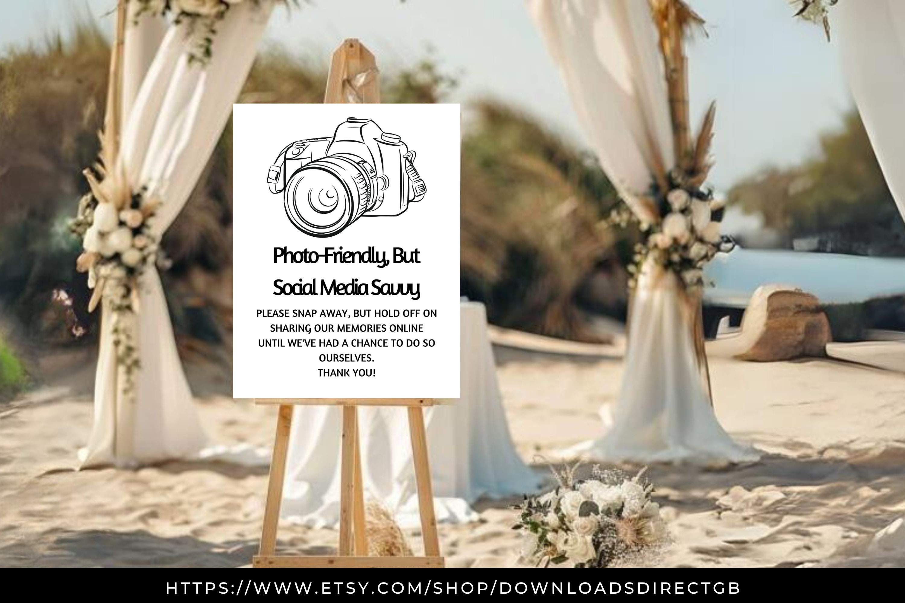 WEDDING PHOTOGRAPHY SIGN, No Social Media Wedding Sign, Notice for ...