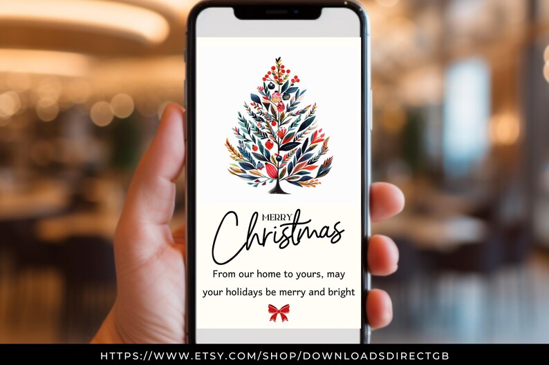 ANIMATED CHRISTMAS CARD, Musical Happy Christmas Tree Greeting ...
