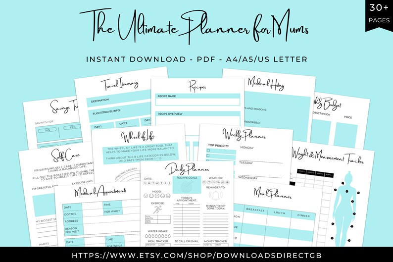 ULTIMATE MUM PLANNER, Printable Bundle, Gift for Her, Gift for Mum ...