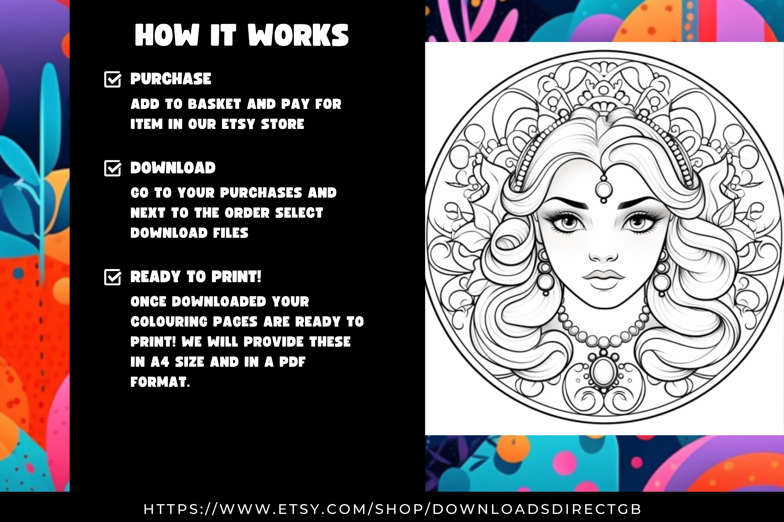 PRINCESS COLOURING BUNDLE, Adult Coloring Book, Adult Colouring Pages ...