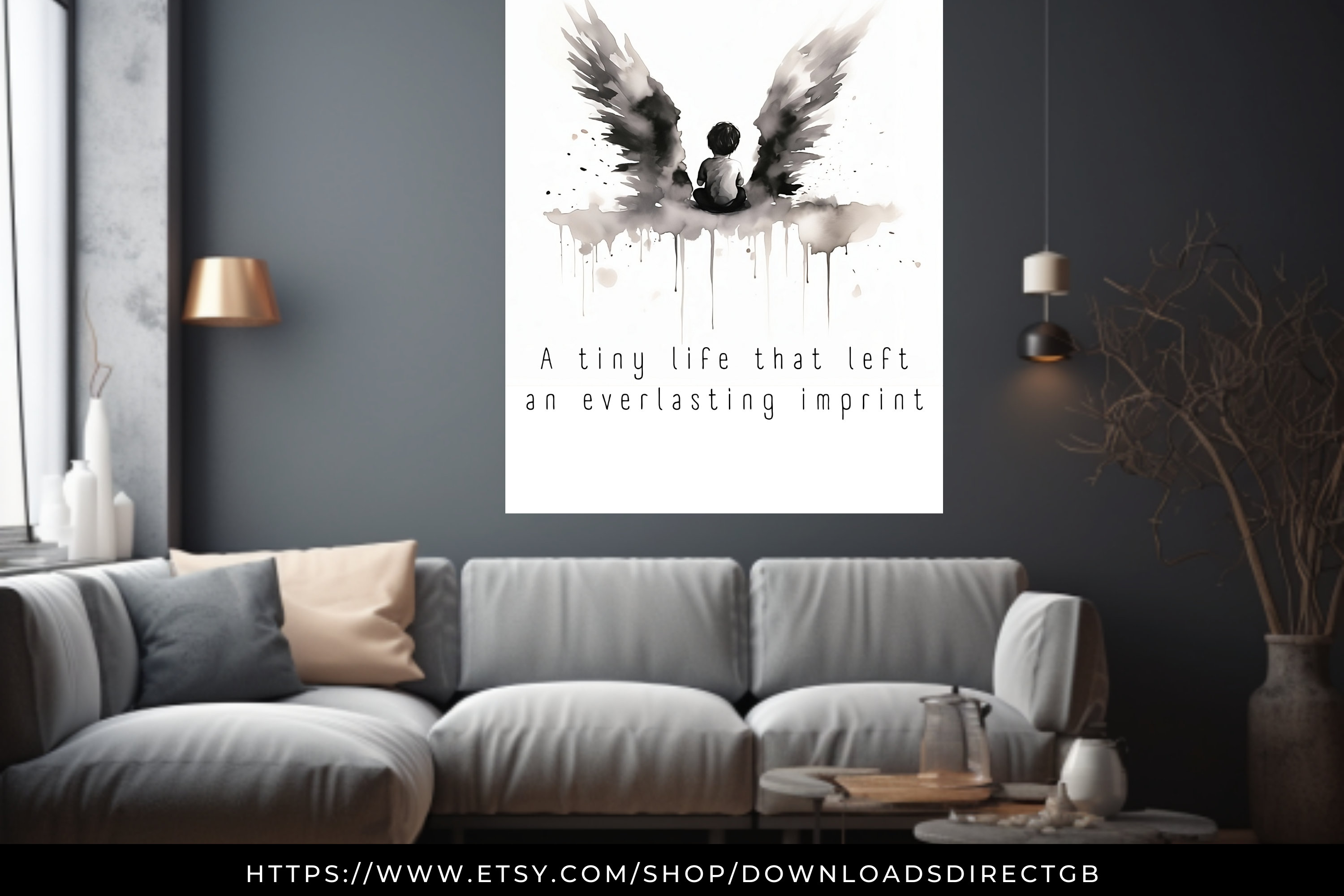 MEMORIAL WALL ART, Printable Miscarriage Art, Loss of Baby Print, Angel ...