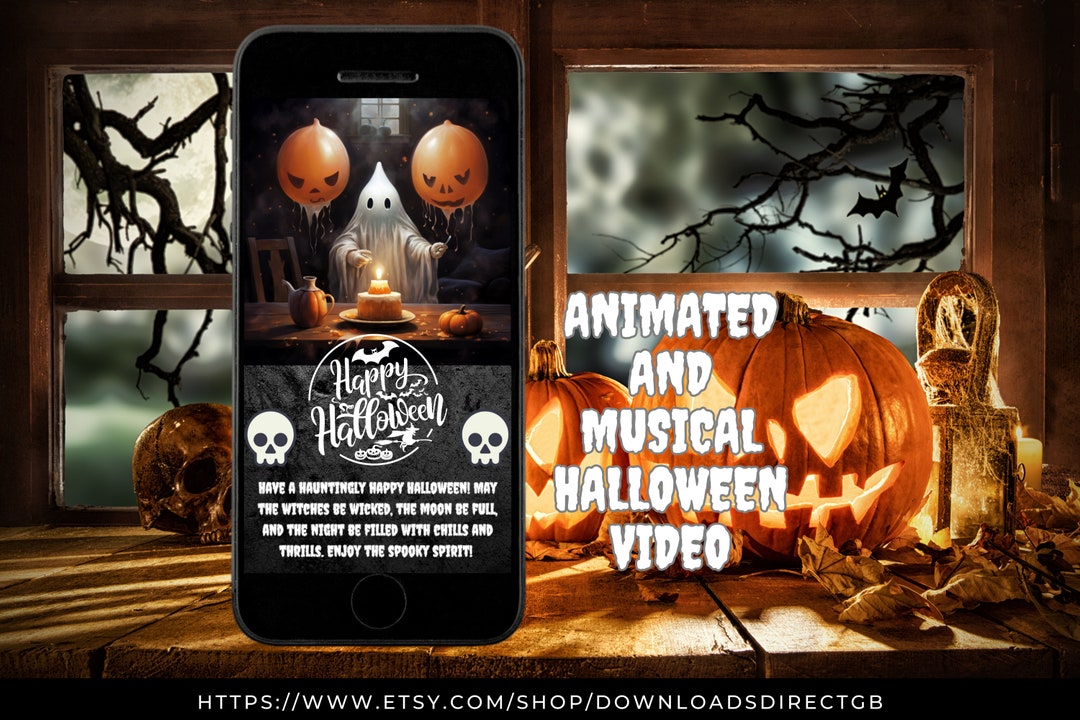 ANIMATED HALLOWEEN CARD, Musical Happy Halloween Greeting, Animated ...