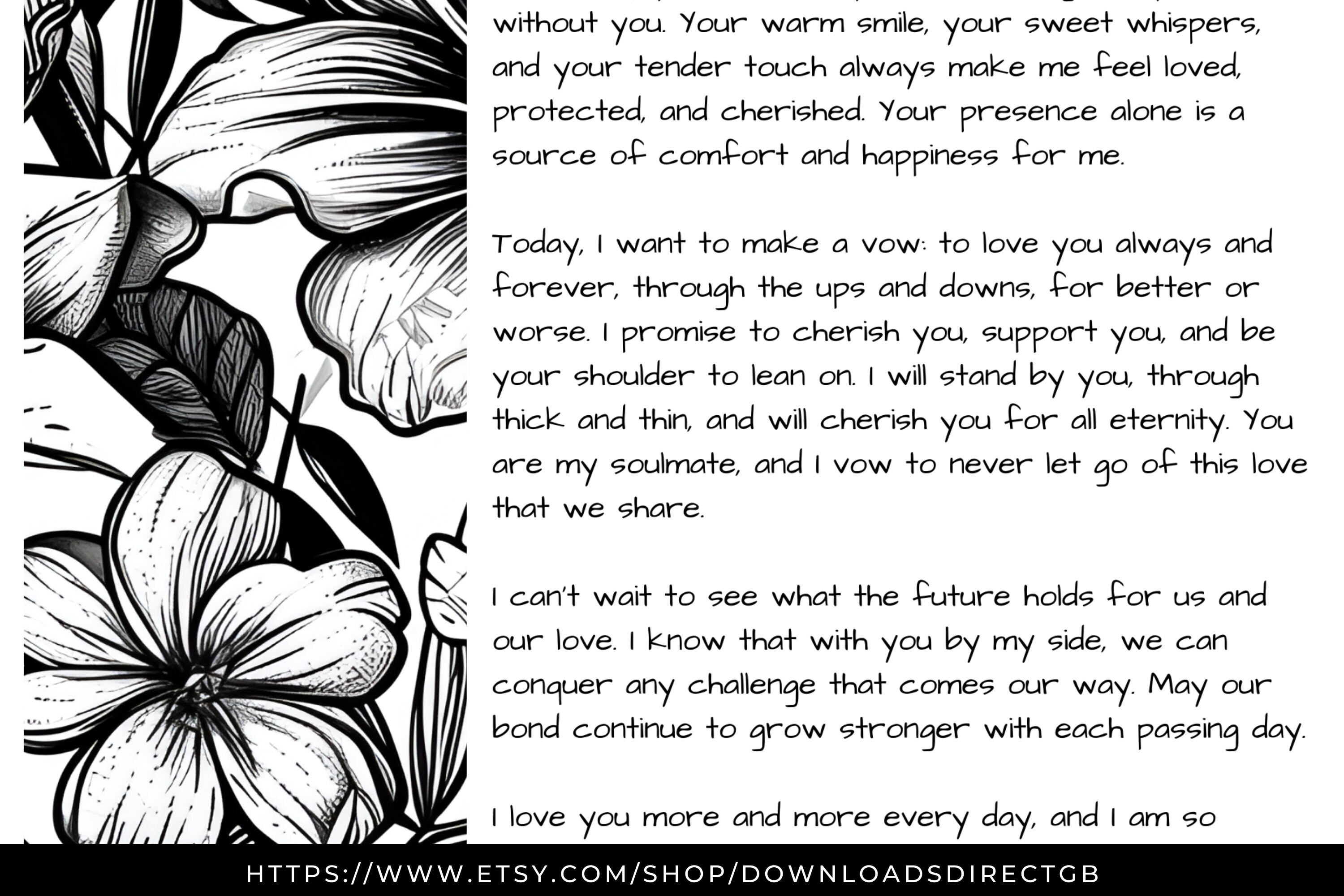 PRINTABLE LOVE LETTER, Letter to Wife, Letter to Husband, Letter to ...