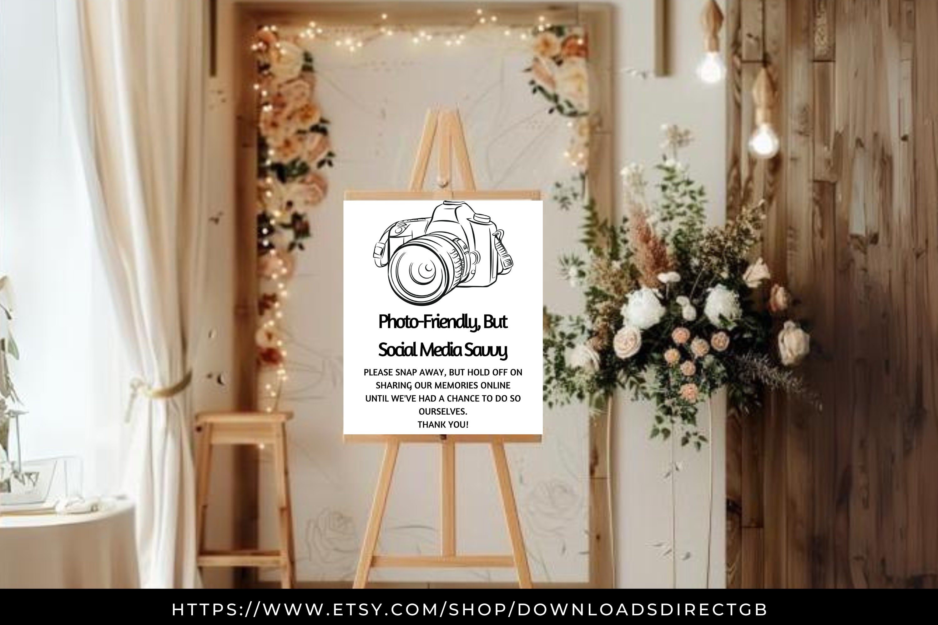 WEDDING PHOTOGRAPHY SIGN, No Social Media Wedding Sign, Notice for ...