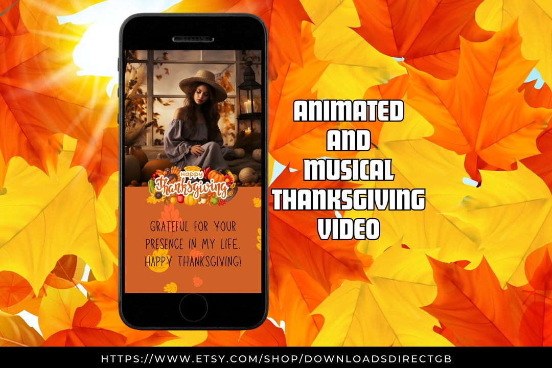 ANIMATED THANKSGIVING CARD, Musical Happy Thanksgiving Greeting ...