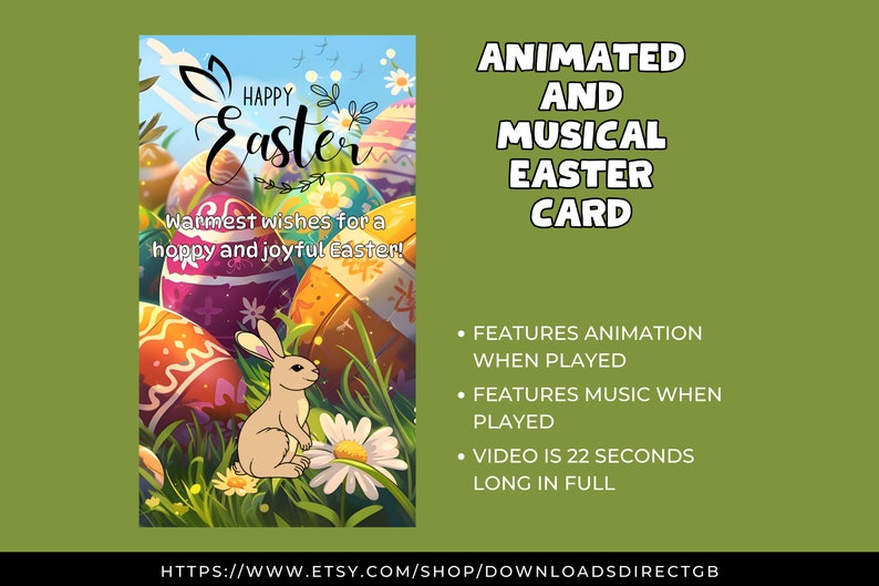 HAPPY EASTER CARD, Animated Ecard, Musical Ecard, Easter Bunny E-card ...