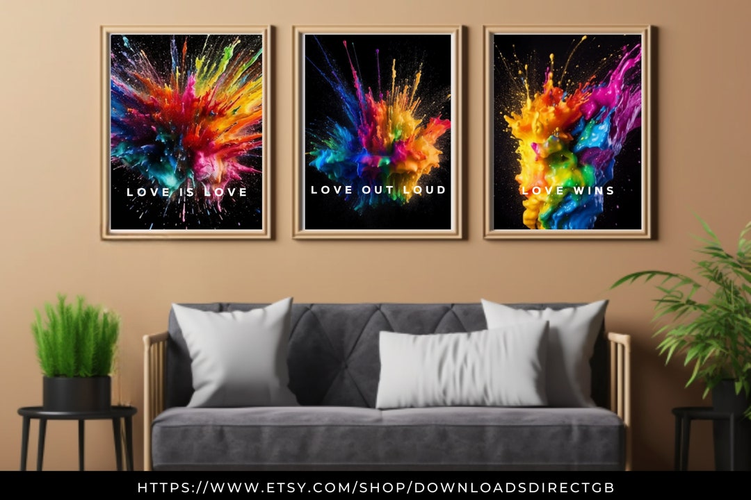 PRIDE WALL ART Bundle of 3 Pride Prints Pride Home Decor - Etsy