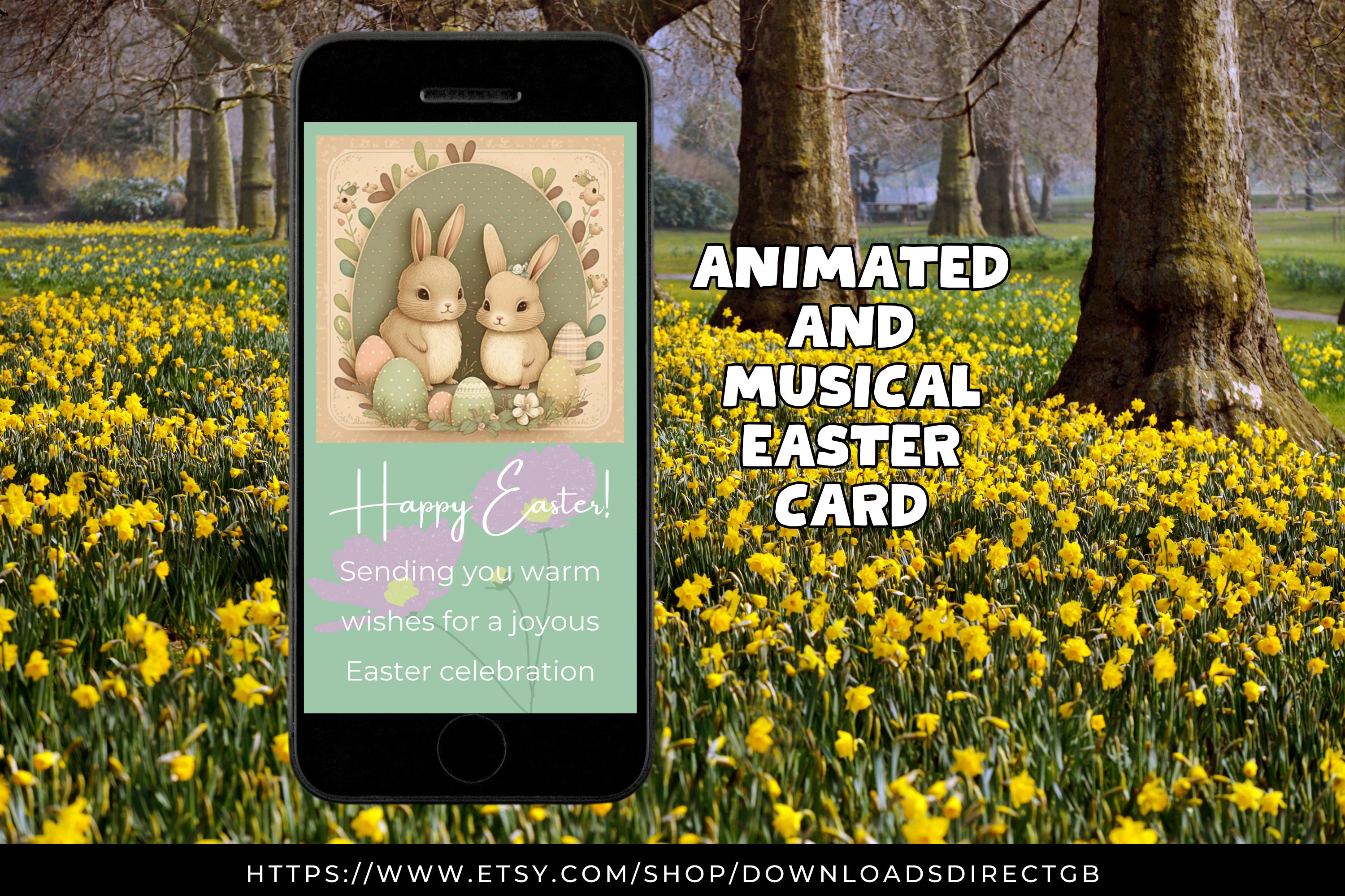 ANIMATED GREETINGS CARD, Cute Easter Digital Video, Unique Musical ...