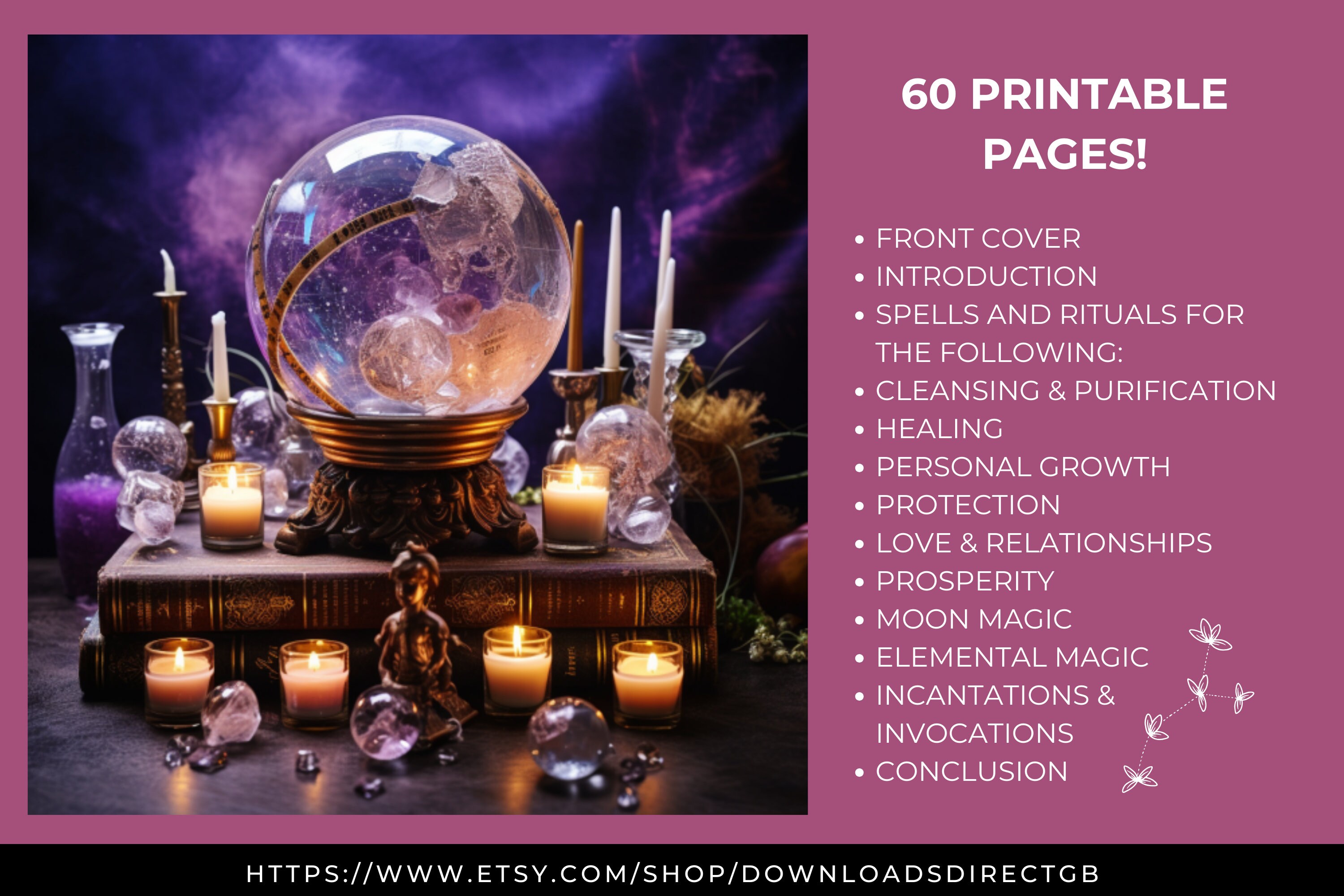 SPELLS AND RITUALS, 60 Printable Grimoire Pages, Witchcraft Bundle ...