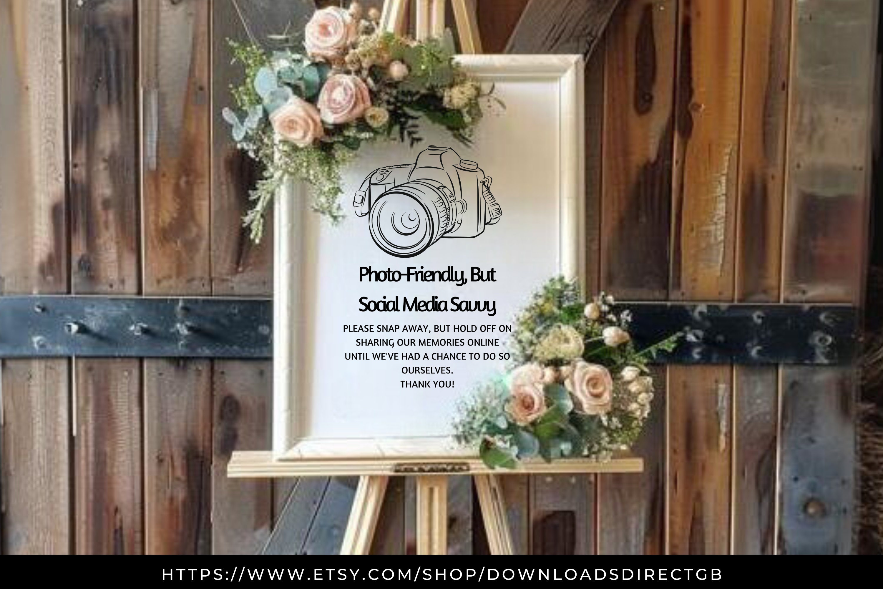 WEDDING PHOTOGRAPHY SIGN, No Social Media Wedding Sign, Notice for ...