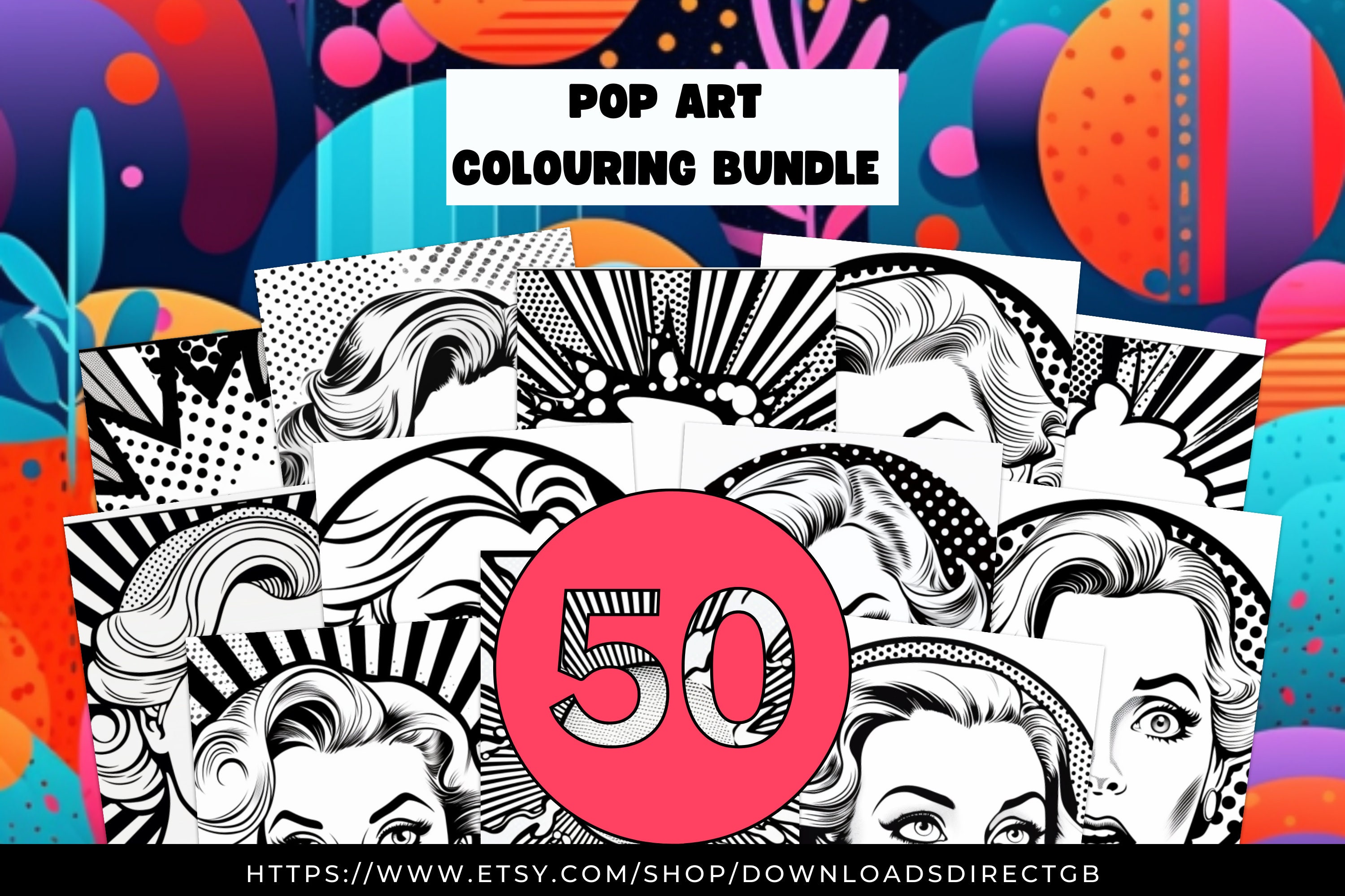 POPART COLOURING BUNDLE, Adult Coloring Book, Adult Colouring Pages ...