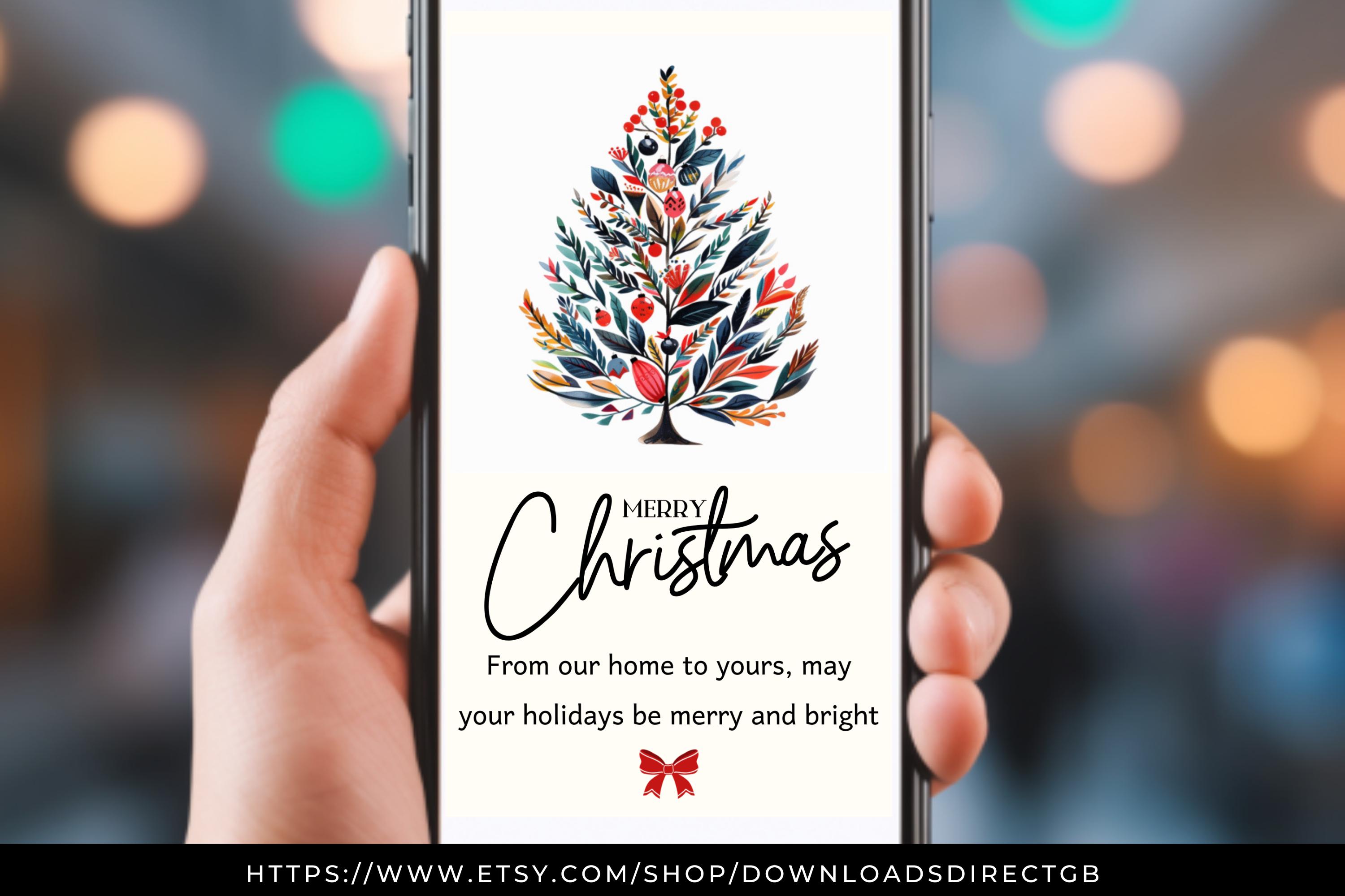 ANIMATED CHRISTMAS CARD, Musical Happy Christmas Tree Greeting ...