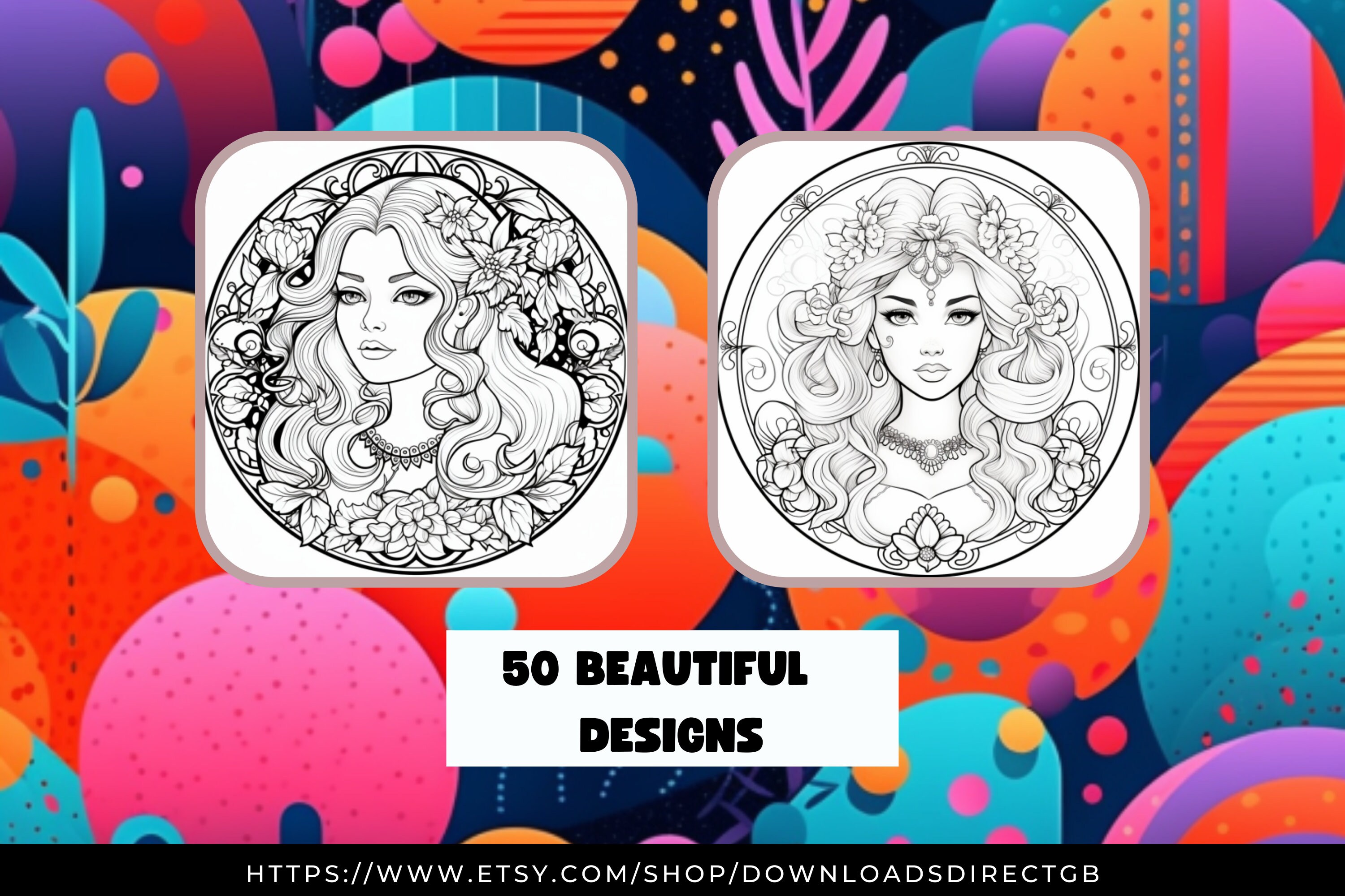 PRINCESS COLOURING BUNDLE, Adult Coloring Book, Adult Colouring Pages ...