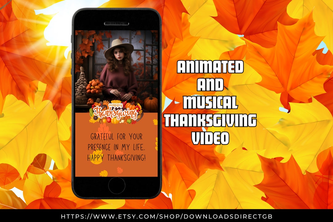ANIMATED THANKSGIVING CARD, Musical Happy Thanksgiving Greeting ...