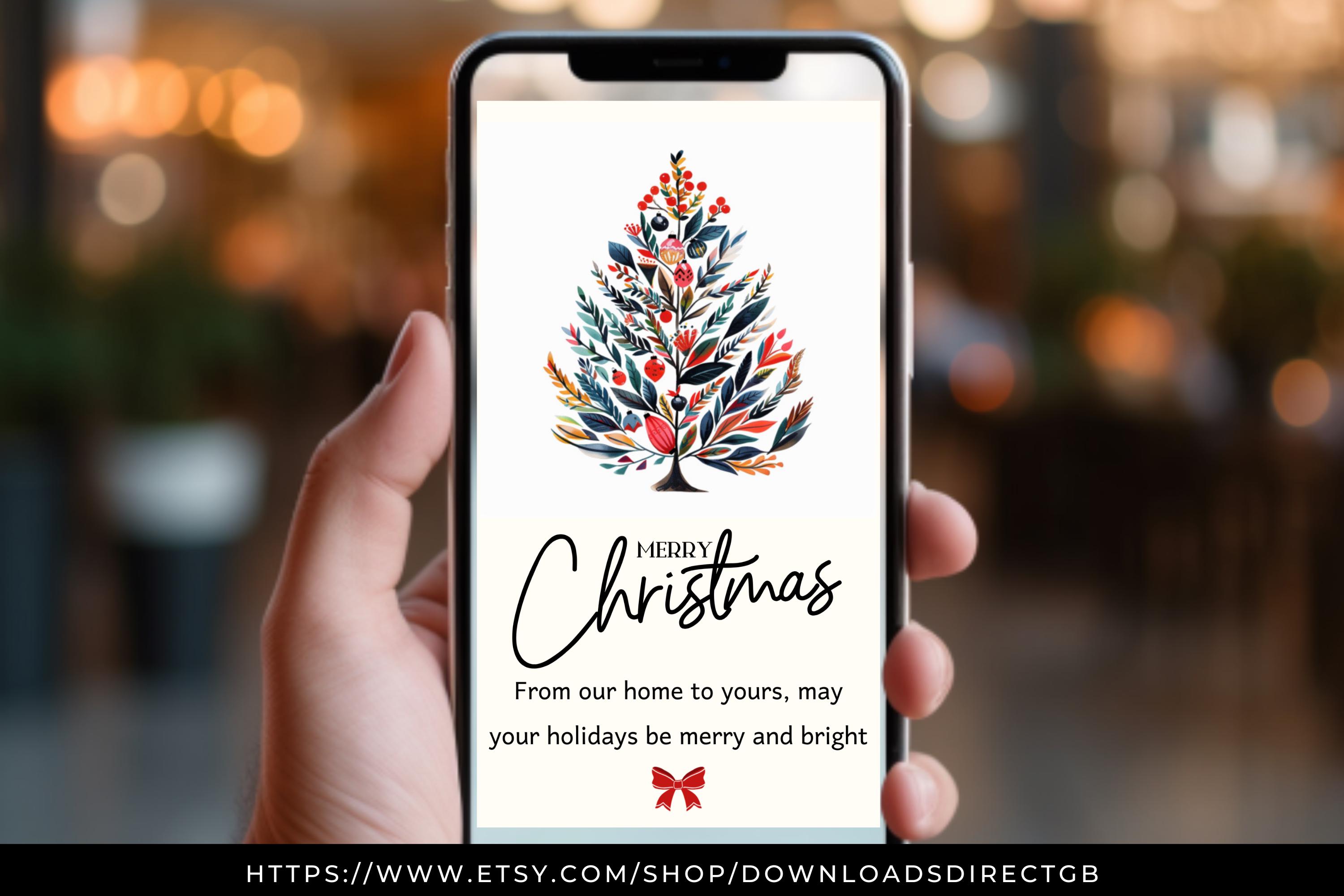 ANIMATED CHRISTMAS CARD, Musical Happy Christmas Tree Greeting ...