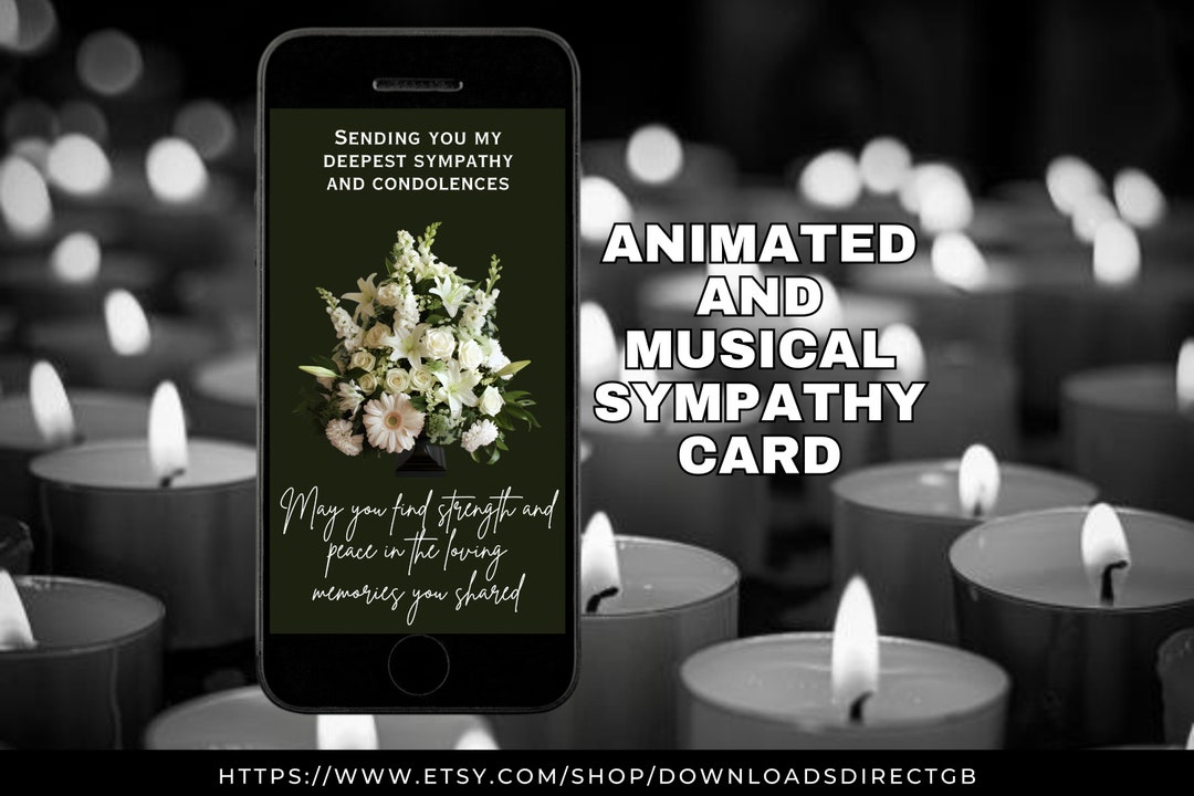 ANIMATED SYMPATHY CARD, Unique Funeral E-card, Thinking of You Digital ...