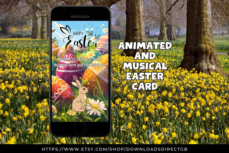 HAPPY EASTER CARD, Animated Ecard, Musical Ecard, Easter Bunny E-card ...