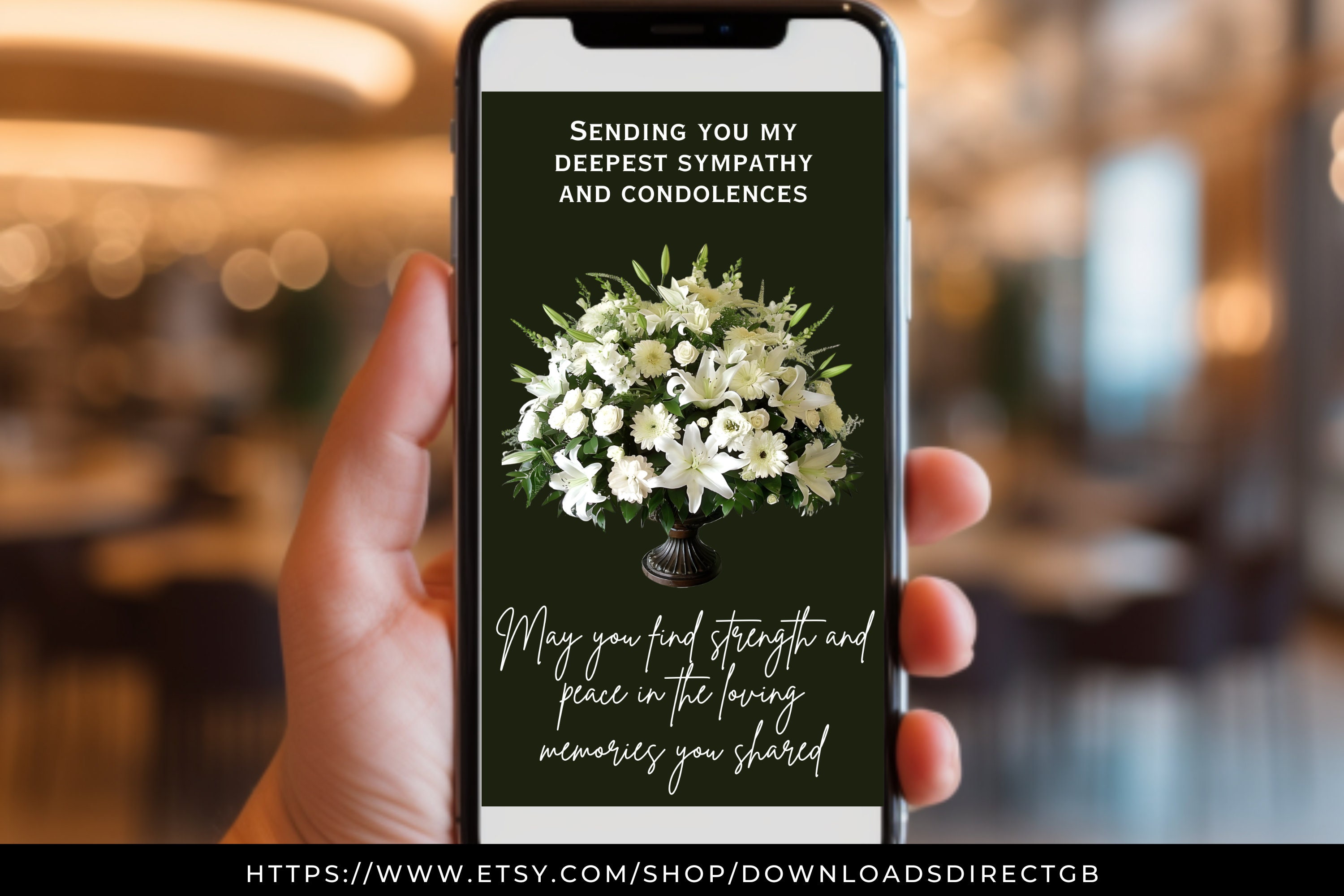 ANIMATED SYMPATHY CARD, Unique Funeral E-card, Thinking of You Digital ...