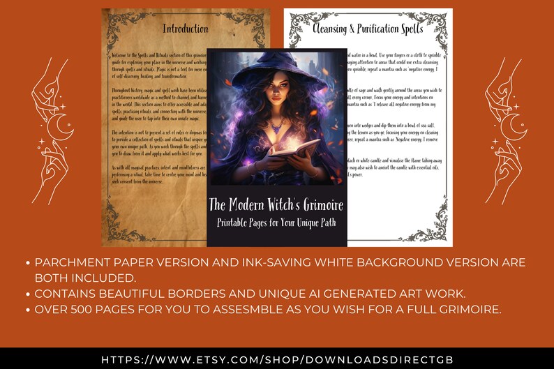 GRIMOIRE PRINTABLE PDF, 500 Printable Grimoire Pages, Witchcraft Bundle ...