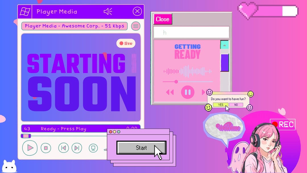 Pink Sakura Stream Starting Screen Bundle. - Etsy